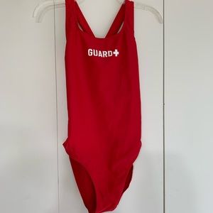 Clubswim | Swim | Guard 38 12 One Piece Red Suit Life Guard | Poshmark